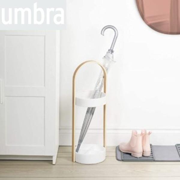 Umbra傘立て シンプル 4スロット 68.6cm White Naturalおしゃれでシンプルな傘立てはインテリアの邪魔になりませんUmbra Hub Umbrella Stand, Space-Saving Umbrella Stan...