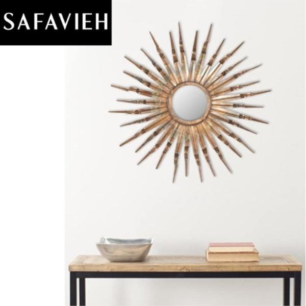 Safaviehウォールミラー 壁掛け 銅 84cm お部屋の壁のアクセントミラーとして最適です Safavieh Home Collection Sun Mirror, Copper 【サイズ】 84cm ※おおよそのサイズになりますので...