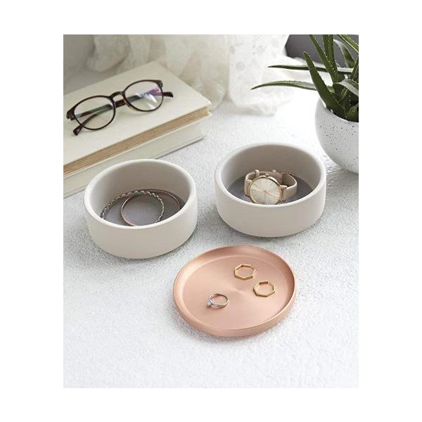 Umbraジュエリーボックス トレイ付き 二段 Concrete/Copperお気に入りのジュエリーをおしゃれに収納Umbra Tesora Jewelry Box, Two-Tier Resin Storage Container wit...