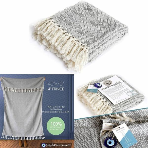 【サイズ】100×180 cm重量：450グラム※おおよそのサイズになりますのでご了承ください＜仕様＞・100％天然コットン・環境に優しいウルトラソフト生地（トルコ製）・トレンディなデザインで、バスルームの装飾、毛布のはしご、またはソファ、...