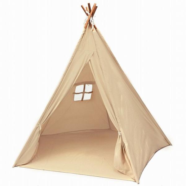 アメリカ発 EasyGoProducts Indoor Teepee Tent, Kids Classic Indian Play Tent and Carry Bag, Walls with Door, Window and Floor,...
