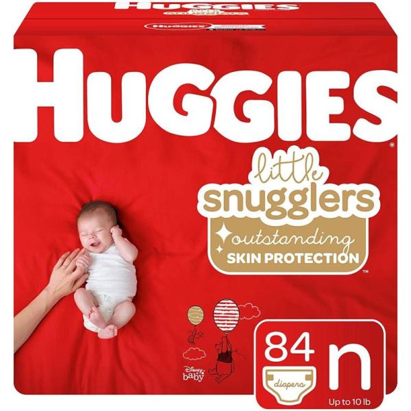 ハギーズ ベビーおむつ Huggies 新生児 サイズN 4.4kgまで テープタイプ 84枚入りサイズ　21.8×31.4×22.8cm10ポンド（4.5キログラム）までの赤ちゃん用サイズ1のおむつ 1パック（198枚入り）最大12時間漏...