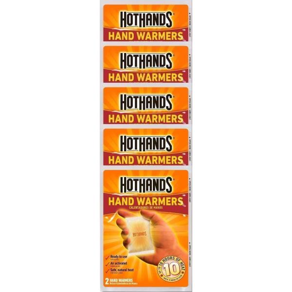 HotHandsホッカイロセットです。最長10時間の加熱可能なホッカイロです。このセットには、5パッケージセットで1つに2個のホッカイロが含まれています。HotHandsは、携帯型空気作動暖房製品のリーダーです。スキーヤー、漁師、ハンター、...