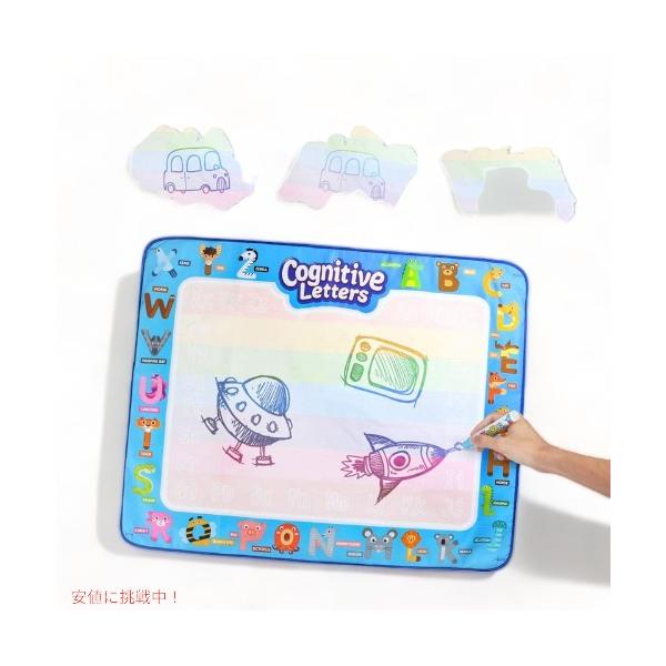 ロットファンシー アクアマジック お絵かきマット LotFancy、キッズ 水絵シートサイズ：28.4×26.1×7.3cm (パッケージサイズ)水で描く、アクアマジックお絵かきマット。マットのサイズ(約)、101.6x81.2センチ。コン...