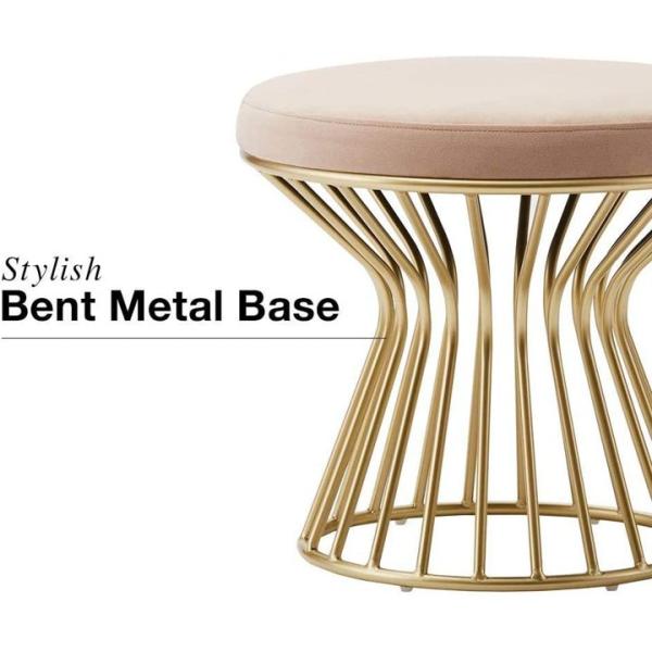 オットマン スツール フットレスト ベルベット Pink Velvetリラックスタイムに大活躍のおしゃれなスツールModern Round Ottoman Footrest Stool - Luxurious Velvet Covered ...