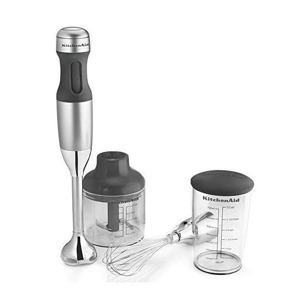 人気のアメリカ輸入商品ならメタショップ!!キッチンエイド ハンドブレンダー KitchenAid RKHB2351CS 泡立 多機能ブレンダー固定刃付きの取り外し可能な8インチブレンディングアームは、簡単に操作できるようにモーターボディに固...