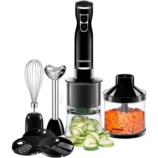 シェフマン ハンドブレンダー Chefman CSB-76MR 泡立て器 ビーカー チョッパーサイズ　39.3×24.1×15.2cm静かで強力な300ワットのモーターは、より多くのブレンドタスクを処理します。ズッキーニ、ビート、ニンジン、...