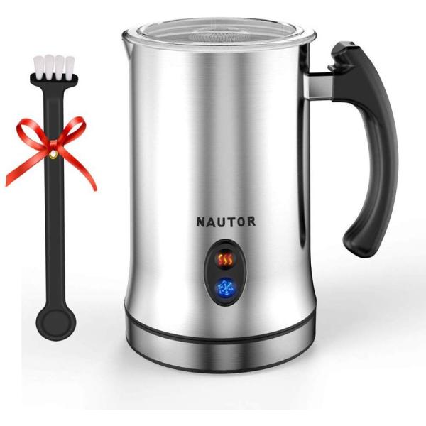 NAUTOR ミルクフォーマー Milk Frother 電動 ミルク泡立器 ウォーマー カプチーノサイズ　20.8×12.7×15.7cm当社の泡メーカーは、カプチーノやアイスドリンク用の温かいまたは冷たいミルクの泡を作り、ラテや他のホッ...