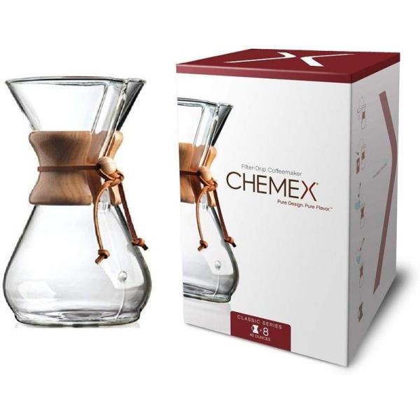 ケメックス コーヒーメーカー Chemex CM-8A クラシックシリーズ オーバーグラス 8カップ臭気や化学残留物を吸収しない非多孔性ホウケイ酸ガラス製冷蔵庫で冷やした後でもCHEMEXは風味を損なうことなくコーヒーを再加熱することができ...
