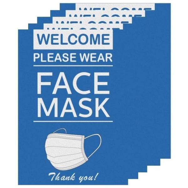 マスク着用のお願い サインステッカー 5枚パック Plttott 17.7x25.4センチ・5枚パック・マスク着用のお願い (PLEASE WEAR FACE MASK) のサインステッカー・シンプルでメッセージの伝わりやすいデザイン・耐水...