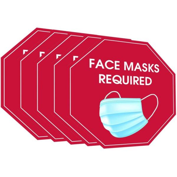 アクセサーズ マスク着用必須 サインステッカー 5枚 Acessorz ・サイズ：17.7x17.7cm・アクセサーズ マスク着用必須 サインステッカー・5枚パック・マスク着用必須 (FACE MASKS REQUIRED) のサインステッ...