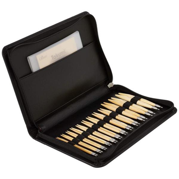 タクミ Takumi バンブー Interchangeable サーキュラー ニッティング ニードル セット 裁縫 12針サイズ（3、4、5、6、7、8、9、10、10.5、11、13、15）5コードサイズ（16、24、29、36、および4...