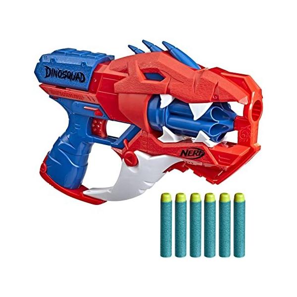 ナーフ  Nerf、F2475、エアガン　恐竜デザイン人気のナーフブラスターのミニバージョンです。NERF DINOSQUAD RAPTOR-SLASH BLASTER: Fire into ferocious fun with this ...