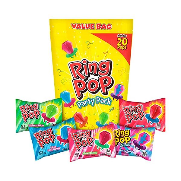 アメリカ発! 自分用としても、お友達にギフトでプレゼントしても◎のアメリカのお菓子♪♪バラエティに富んだスナックコレクションを随時追加中ですRing Pop Bulk Variety Party Lollipop Suckers with ...