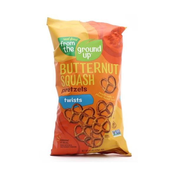 かぼちゃとキャッサバを使った、すべてがプラントベース材料のヘルシーなプレッツェルです。・非遺伝子組み換えプロジェクト確認済み・グルテンフリー・ヴィー・コーシャ【商品】フロムザグラウンドアップ（From the Ground Up） バターナ...