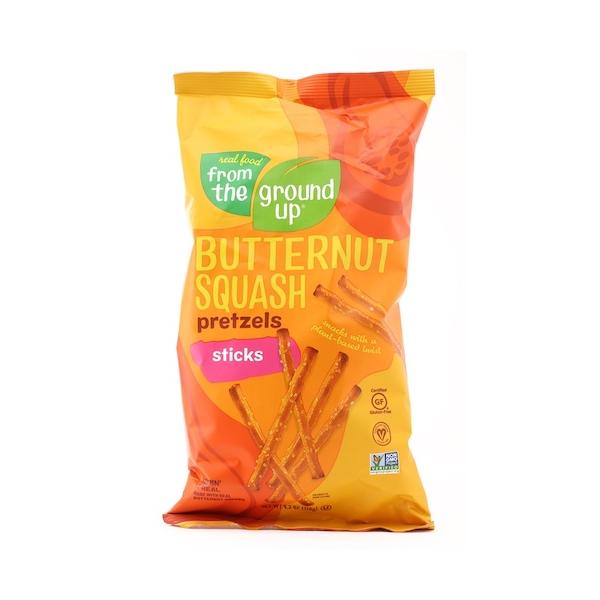 バターナッツスクアッシュ（かぼちゃ）やキャッサバを使った、プラントベース材料だけで作られたヘルシーなプレッツェルです。・非遺伝子組み換え・グルテンフリー・ヴィー・コーシャ・材料はすべてプラントベース【商品】フロムザグラウンドアップ（From...