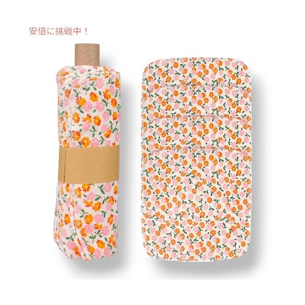 KUMEBON クメボン 繰り返し使えるペーパーレスペーパータオルロール お徳用 Paperless Paper Towels Roll 【洗えるコットンソフト吸水布】25個- Flower style- 再利用可能なペーパータオルロール ...