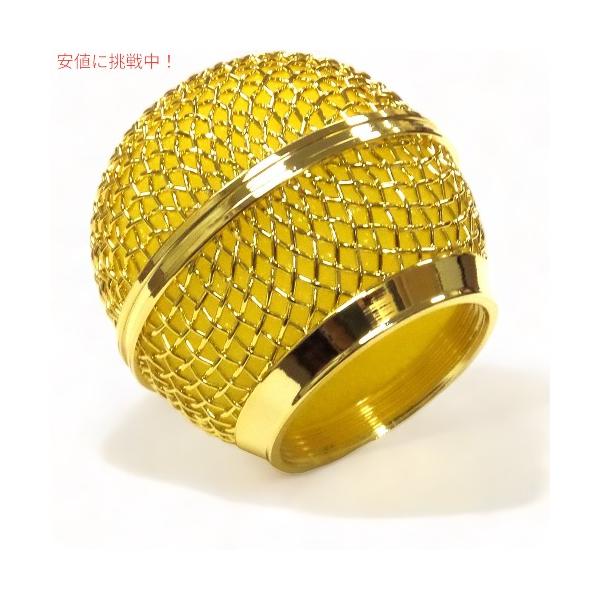 このゴールドカラーのボール型マイクロフォングリルで個性を表現！有線Shure SM58スタイルのマイクロフォン用に特別に設計されています。内部のフォームフィルターが風や息音を低減します。標準のスレッドサイズで、ほとんどのブランドのボール型ダ...