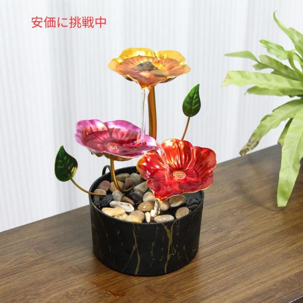 この屋内水噴水は素晴らしい金、赤と緑の色で、それはまぶしいと水の美しい音を伴って、あなただけの空間を作成します。理想的なサイズ：約16cmx18cmx23cm. 家の装飾に最適です、あなたは本棚に置くことができ、テーブルの上に、部屋、オフィ...