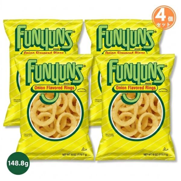 Funyuns ファニオン 玉ねぎ風味 スナック 6ozサクサクとした食感と豊かなオニオンの風味が特徴のアメリカンスナックです。【内容量】6oz / 170g x 4個お菓子 スナック オニオン風味 リング