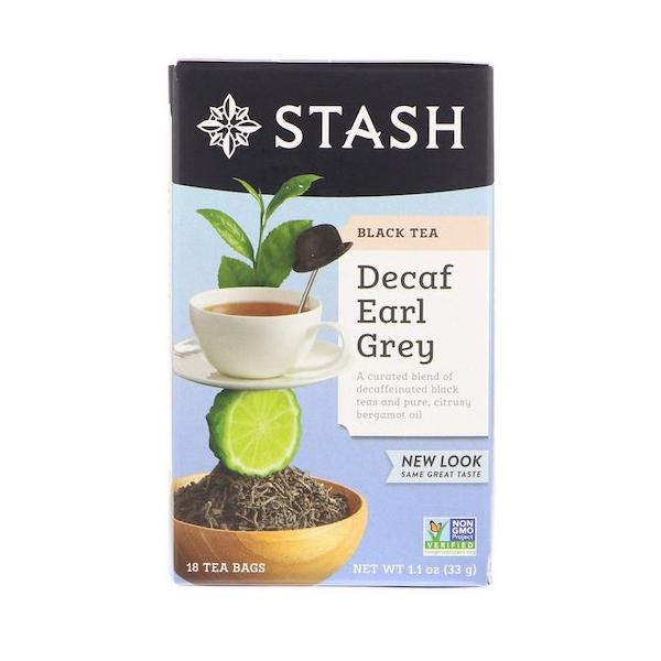 カフェインが入っていない紅茶（ティーバッグ）です。ディカフェの紅茶にイタリア・カラブリア地方のベルガモットオイルの香りプラスした、香り高くバランスの取れた味わいの紅茶です。商品：Stash スタッシュ ブラックティー ディカフェ