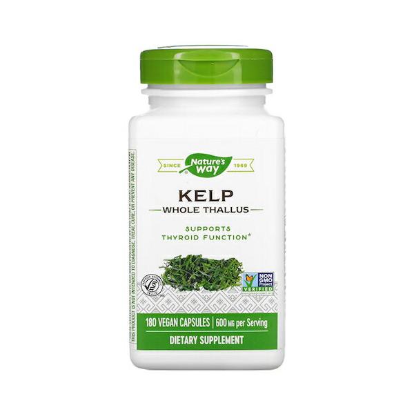 ネイチャーズウェイ（Nature's Way） ケルプ 600mg内容量：180カプセル（ヴィーカプセル）1カプセルあたりヨウ素　270mcgナトリウム　35mgケルプ（全葉状体）　600mg・グルテンフリー・ヴィー・砂糖、酵母、小麦、大豆...