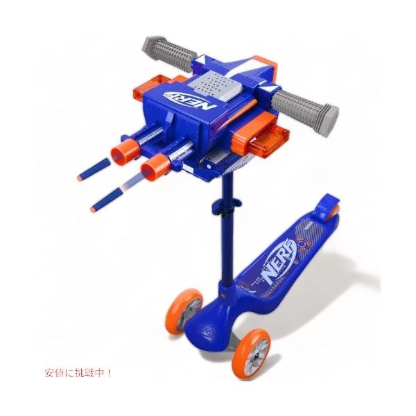 ナーフ NERF ブラスタースクーター デュアルトリガー 3輪キックスクータープレミアムな3輪スクーターです。・高さ調節可能・スチールフレーム、特大の頑丈なPUホイール、簡単なステップブレーキを装備。・シンプルなトリガーボタンを備えたデュア...