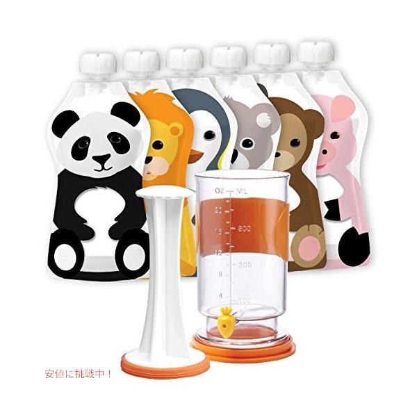 ベビーフードの持ち運びにお困りではありませんか？Easy to fill two ways - you choose!  1. Through an extra sturdy zipper located on the bottom of ...