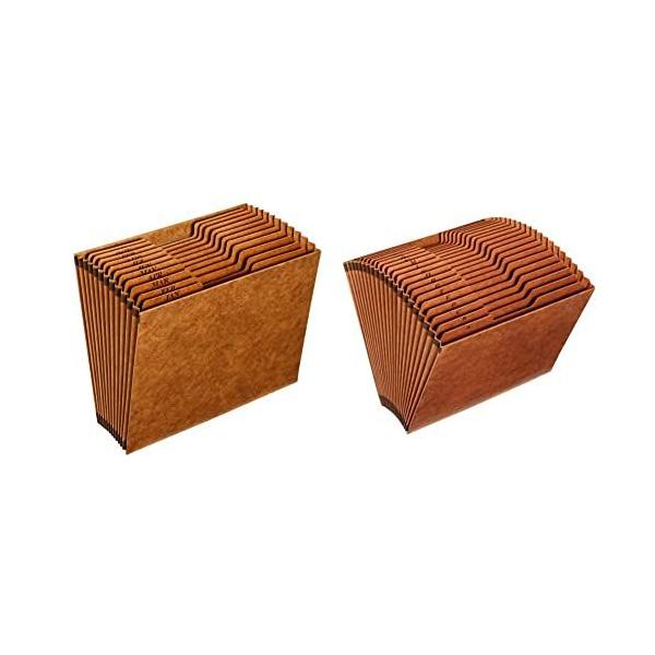 Globe-Weis PFXR217MHD / Pendaflexヘビーデューティー拡張ファイル、オープントップ、12ポケット、マンスリーインデックス、レターサイズ、ブラウン（R217MHD）分割ポケット付きの拡張ファイルは、プロジェクトの...