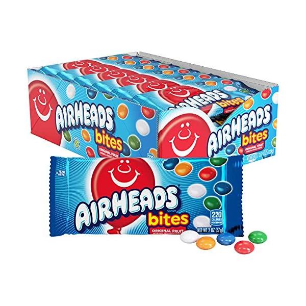 酸っぱくって、チューイな噛み応えが魅力のキャンディAirheads キャンディ Bites Candy, Movie Theater Bag, Fruit, Non Melting, Holiday, Party, Concessions,...