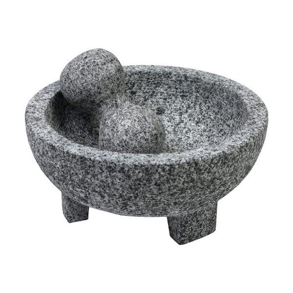 花崗岩製美しいサービングピースは、キッチンからそのまま器としても使えますスパイスとハーブを簡単に挽くサルサ、ディップ、ワカモレ、スパイスなどを準備するのに理想的です。 理想的な6インチの直径で、簡単にスパイスなどを粉砕できます