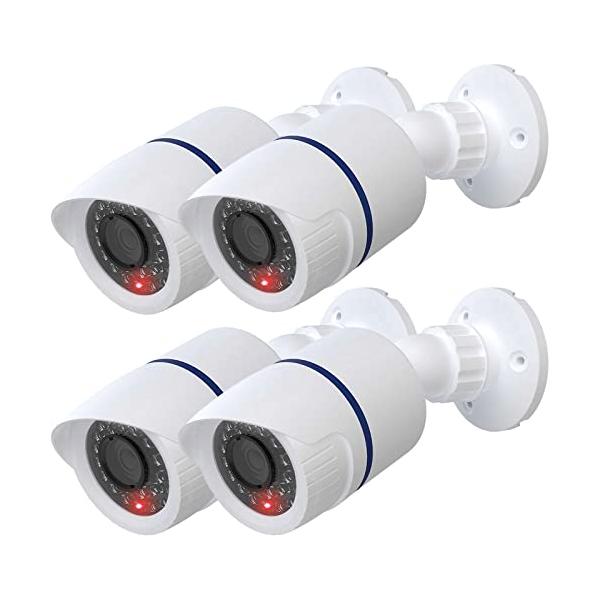 偽の防犯カメラは、盗難の問題を減らす効果的なソリューションです。本物のカメラの光を模した防犯シールと赤い光が盗難防止に効果的です。取り付けは簡単。自宅、オフィス、庭、店舗などに最適です。ダミードームカメラに単三電池2本を入れます。ダミードー...