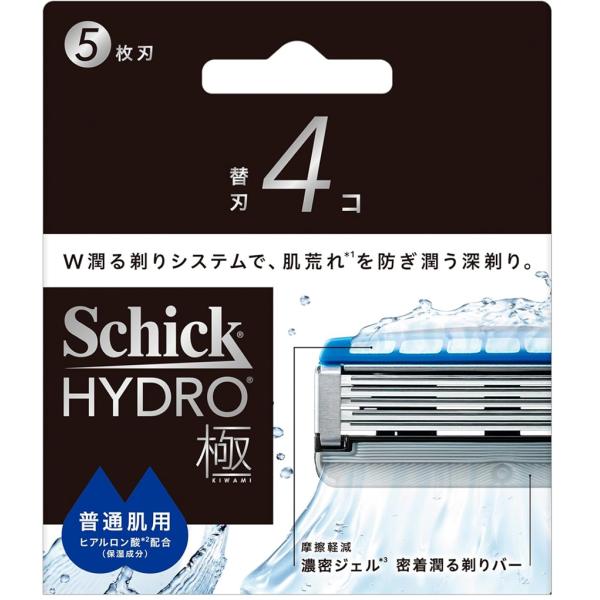 濃いヒゲでもやさしく深剃り、剃り残しなしへ(1)ｗ潤る剃りシステムで、肌荒れ*を防ぎ潤う深剃り (2)普通肌用 *　シェービングによる摩擦や乾燥によるもの