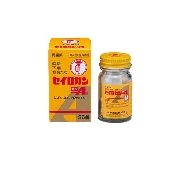 特 徴胃腸薬　セイロガン糖衣Ａは、100年以上前から使用されている正露丸の姉妹品で、ご家庭にて服用されている常備薬です。生薬である主成分の日本薬局方（日局） 木(もく)クレオソートは腸の運動を止めることなく、腸内の水分バランスを調整し、おな...