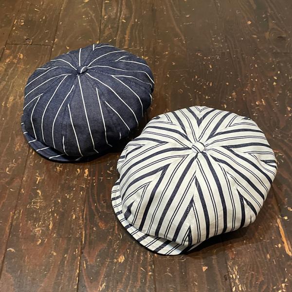 DCH-602　Stripe Denim CasquetteCotton 100%Free Size　内周：約59cm〜63cmつばの長さ：約5.5cmNAVY は完売しました。使っている生地はランダムにストライプが入ったライトオンスデニム...