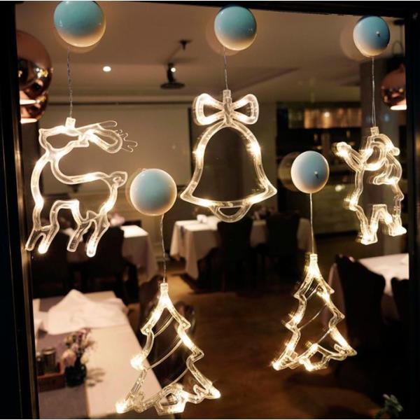 デザイン種類：サンタクロース、雪だるま、雪の結晶、月、天使、星、トナカイ、ベル、ハートなど豊富なモチーフ。取り付け簡単：吸盤タイプで窓やガラスにしっかり固定。工具不要で気軽に設置できます。電池式：単4形電池使用（※電池は付属しておりません）...