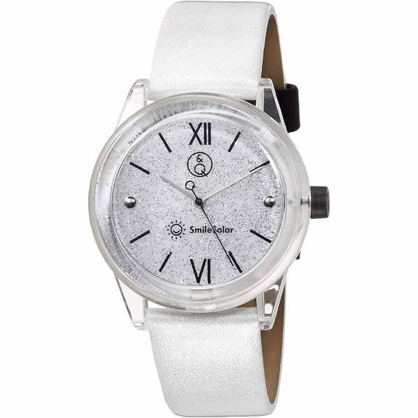 ブランド:Q&amp;Q Smilesolar(キューアンドキュー スマイルソーラー)バンド材質タイプ:ポリウレタン樹脂腕時計の動き:日本製クォーツ文字盤の色:ホワイトバンドの色:ホワイト対象:レディース日常生活用防水:10BAR付属品：元...