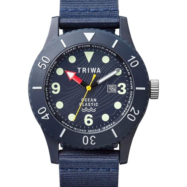 定価：26,400円サイズ：ケース直径40ｍｍ×厚み12.5ｍｍガラス：ミネラルクリスタルガラス、ケース：オーシャンリサイクルプラスチック、ストラップ：リサイクルナイロンカラー：ネイビー付属品：元箱、弊社1年保証状態：新品海洋環境を考えるリ...