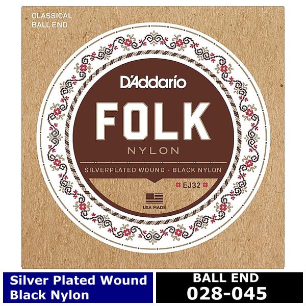 D'Addario Folkナイロン弦は高品質なナイロンを使用しています。各弦についているボールエンドはクラシックギターやアコースティックギターに張りやすい仕様になっています。D'Addario製のボールエンドはさまざまなギターに対応してお...