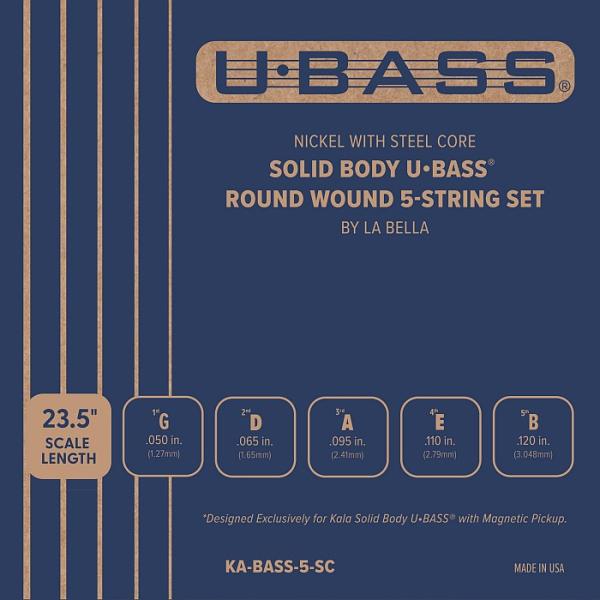 マグネットピックアップを搭載したKALA Solid Body U-BASS専用設計の弦です。スチールの芯線にニッケルの巻き線がワウンドされたKA-BASS-5-SCは、歯切れの良い中音域をもったトーンバランスの取れたセットです。