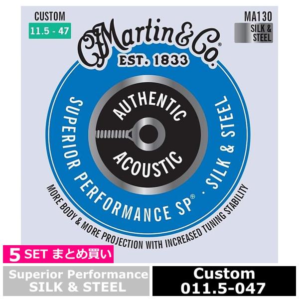 ブルーのパッケージの「SP弦」は、従来のマーティン弦とSP弦を一体化したもので、ライナップの中では最もスタンダードな弦と言える。従来は芯線のメッキ加工にプラス・プレート（銅メッキ）とティン・プレート（錫メッキ）が混在していたが、HT（Hig...