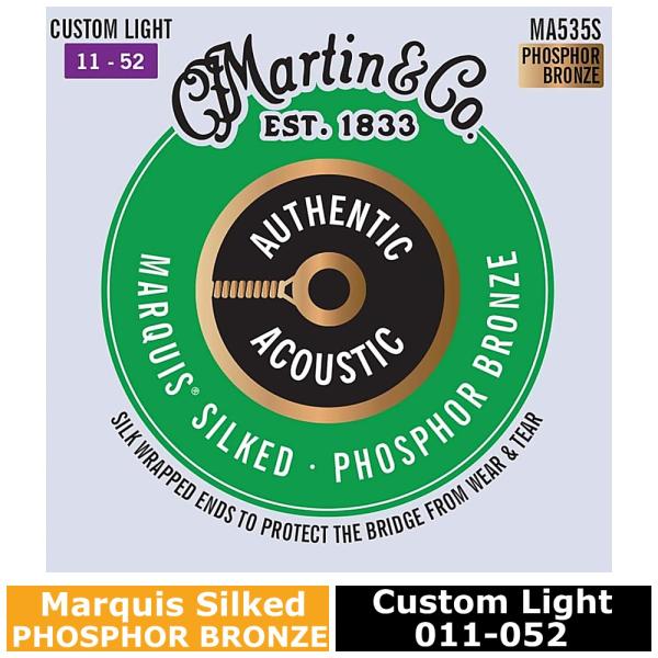 グリーンのパッケージの「マーキスシルクド弦」は、SP弦のボールエンド部をシルクでラッピングしたもので、例えばデリケートなヴィンテージ・ギターのブリッジ部を保護するのに最適な弦である。従来は芯線のメッキ加工にプラス・プレート（銅メッキ）とティ...