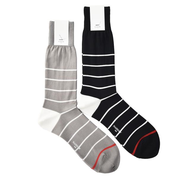 ブランド:NASSOW (ナッソー)品番:1231109カラー:00 BLACK / 11 GREYサイズ:ONE(25-27cm)素材:綿・ナイロン・ソックス5点までのご注文はメール便（ネコポス）配送とさせていただきます。当店が取り扱いし...