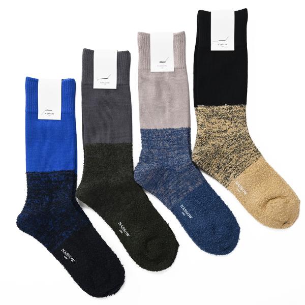 ブランド:NASSOW (ナッソー)品番: 1232101カラー:00BLACK / 03 IVORY / 12 GREY / 61 NAVYサイズ:ONE(25-27cm)素材:綿・アクリル・ナイロン・ウール・ポリウレタンソックス5点まで...