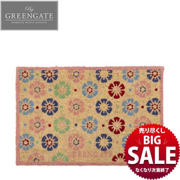 【在庫限り！売り尽くしセール　39％OFF】￥4,950(税込)→￥4100(税込)玄関マット 屋外マット Rike 北欧 海外 40x60 おしゃれ 花 ピンク ポップ 大人モダン 花 デザイン コイヤーマット 屋外 屋内 ガーデン グリ...