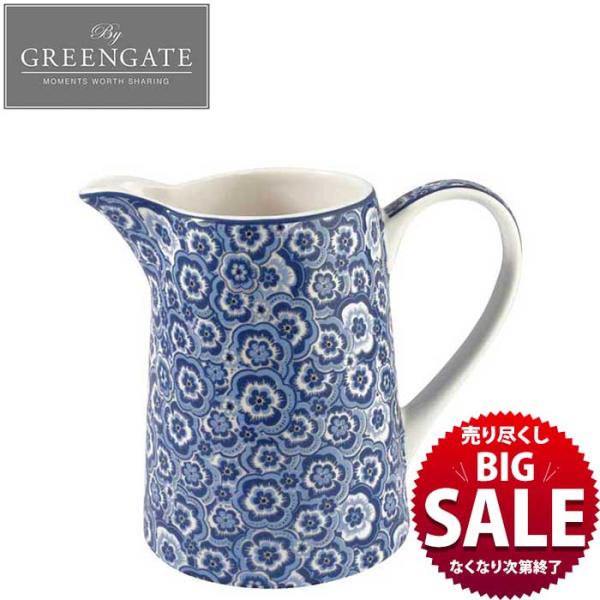 【在庫限り！売り尽くしセール　43％OFF】￥8,800(税込)→5,000(税込)ジャグ Jug 1L SELMA Blue 花柄 北欧 おしゃれ かわいい ウォータージャグ ピッチャー デキャンタ インテリア 食器 磁器 陶器 ブルー ...