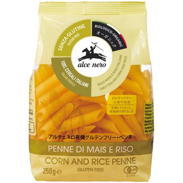 ・【原材料】有機とうもろこし粉、有機米粉【内容量】250g 【原産国】イタリア 【ゆで時間】8~10分・【栄養成分】100g当たり/熱量355kcal、たんぱく質7g、脂質1.4g、炭水化物79g、食塩相当量0.05g(推定値)・【アレルギ...
