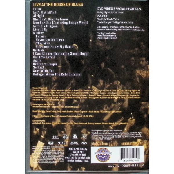Live at the House of Blues (海外版DVD) Legend, John音声 /   字幕 /  JAN : 0074645400891株式会社ソニー・ミュージックエンタテインメントSonyDVD/ブルーレイ,ミュー...