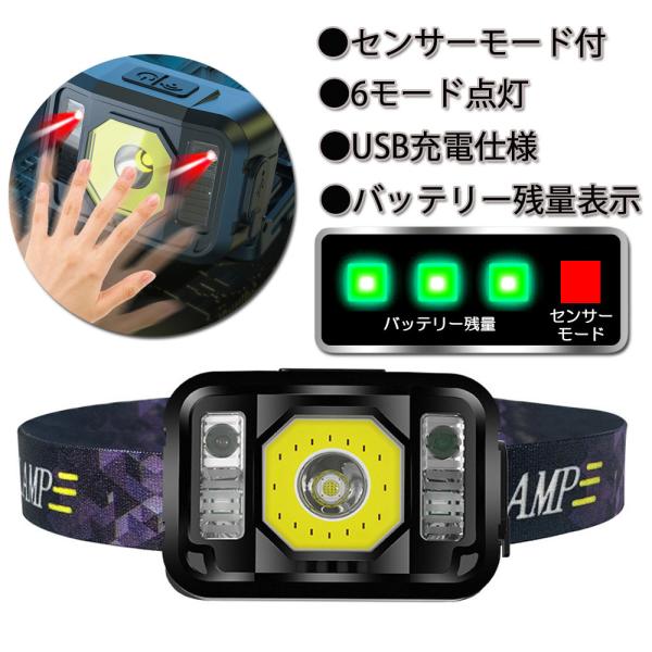 ■商品仕様・本体材料：ABS樹脂・光源：　1×CREE XPE（狭角）　COBチップ×1（広角）　2×Red LED（赤警告灯）・点灯モード：6モード・全光束：最大5000ルーメン(メーカー公表値)・防水レベル：IPX6・LED寿命：300...