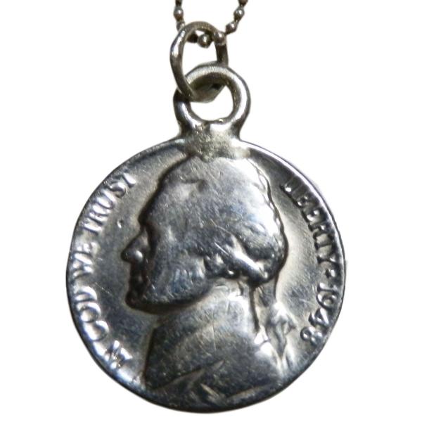 ワシントン　1932年〜1964年ジェファーソンニッケル（1938年?2004年）アメリカの5セントアンティークコインです。銅75%, ニッケル25%表には、トマス・ジェファーソンの肖像が描かれ硬貨裏側、モンティチェロの立つ地面と縁の間に、...